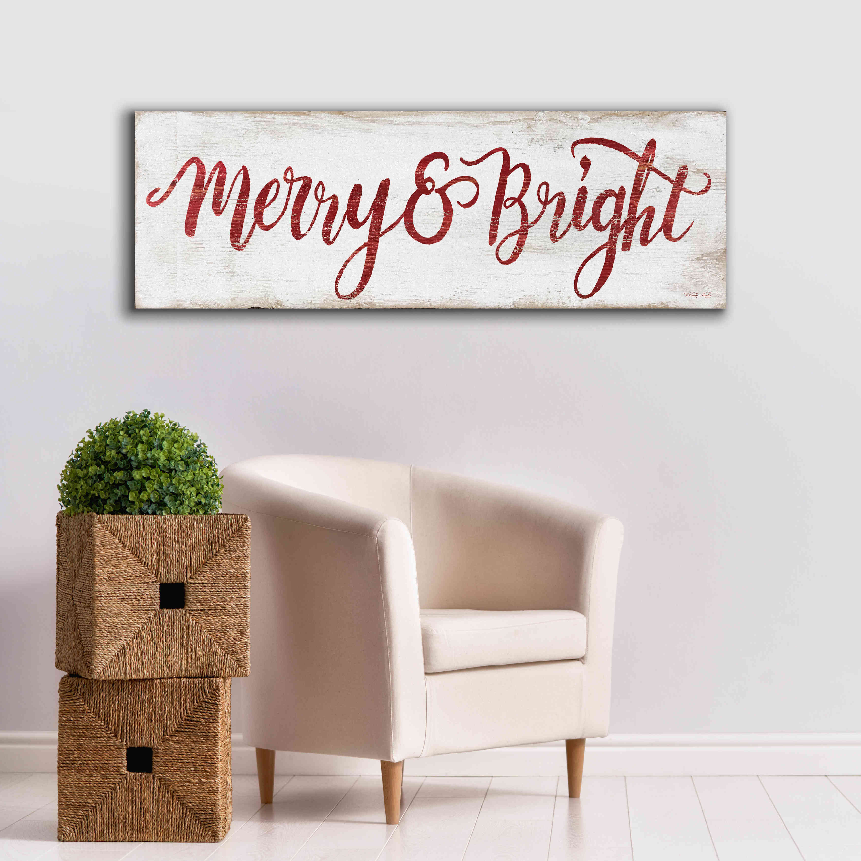 The Holiday Aisle® Merry Bright Cursive by Cindy Jacobs - Wrapped ...
