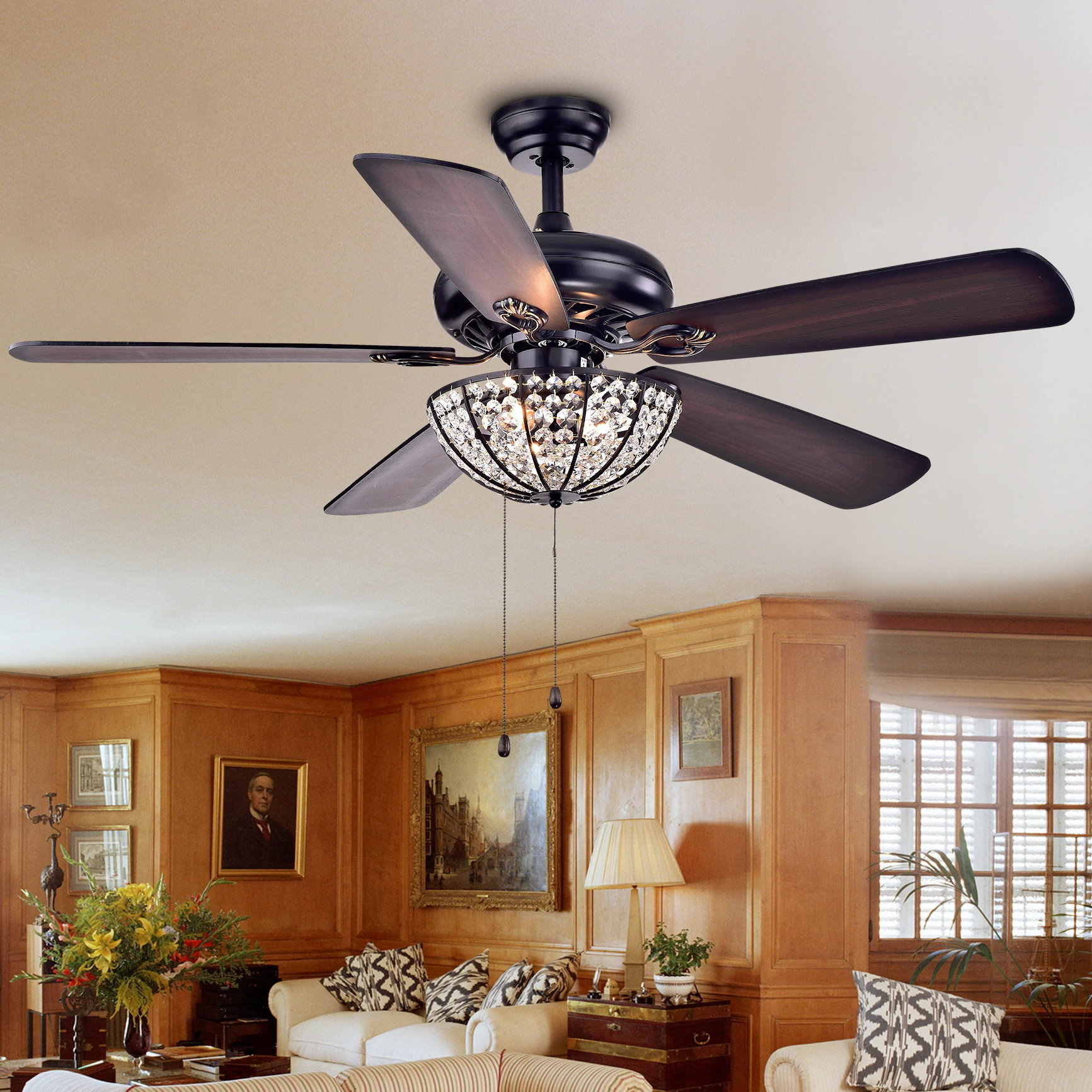 House of Hampton® 52" 5 - Blade Ceiling Fan with Light Kit Included ...