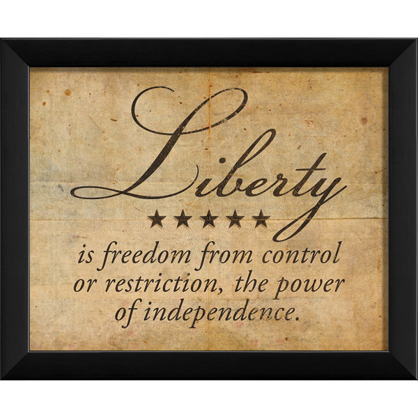 The Artwork Factory Liberty Definition Framed Textual Art | Wayfair