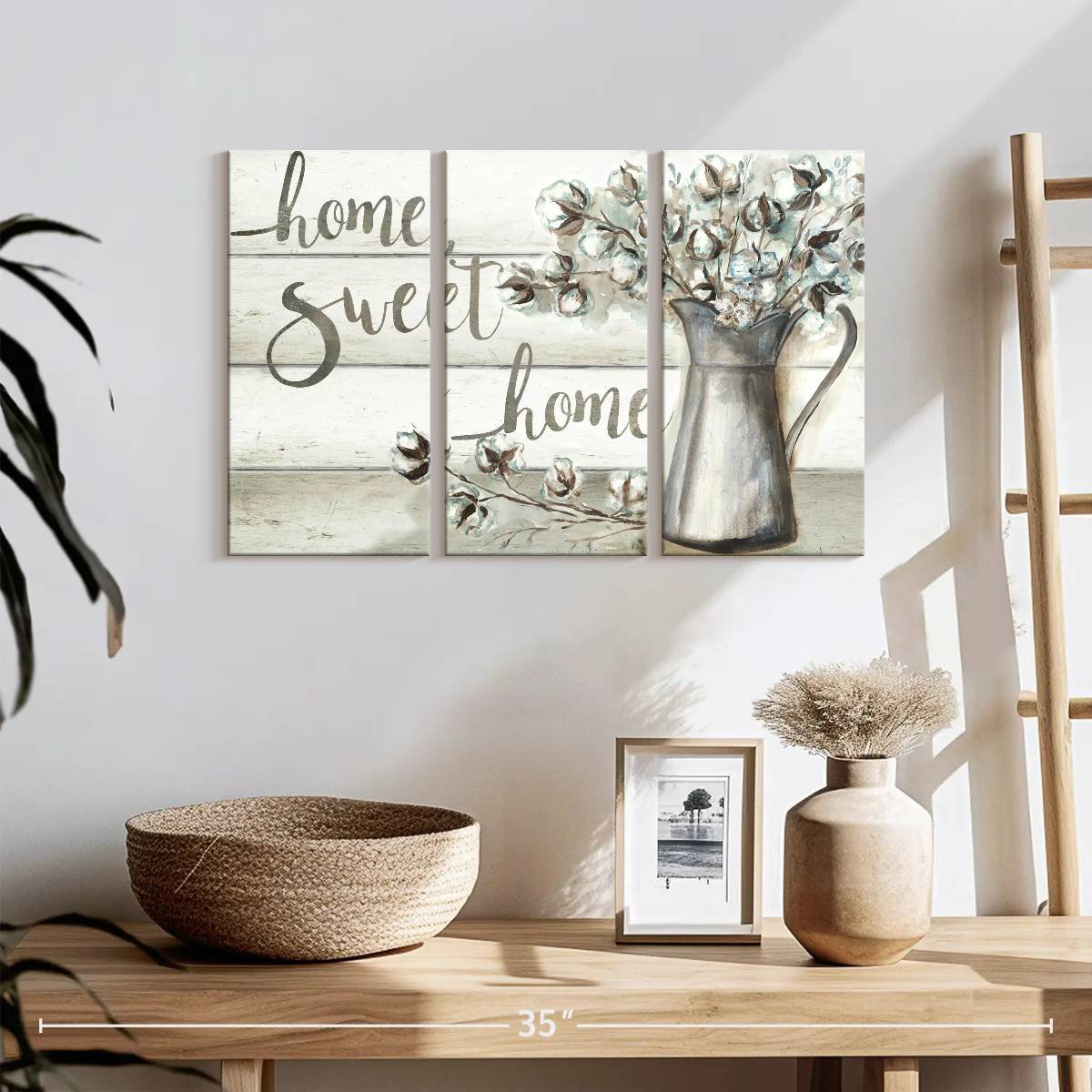 Trinx Farmhouse Cotton Home Sweet Home Wall Sign | Wayfair
