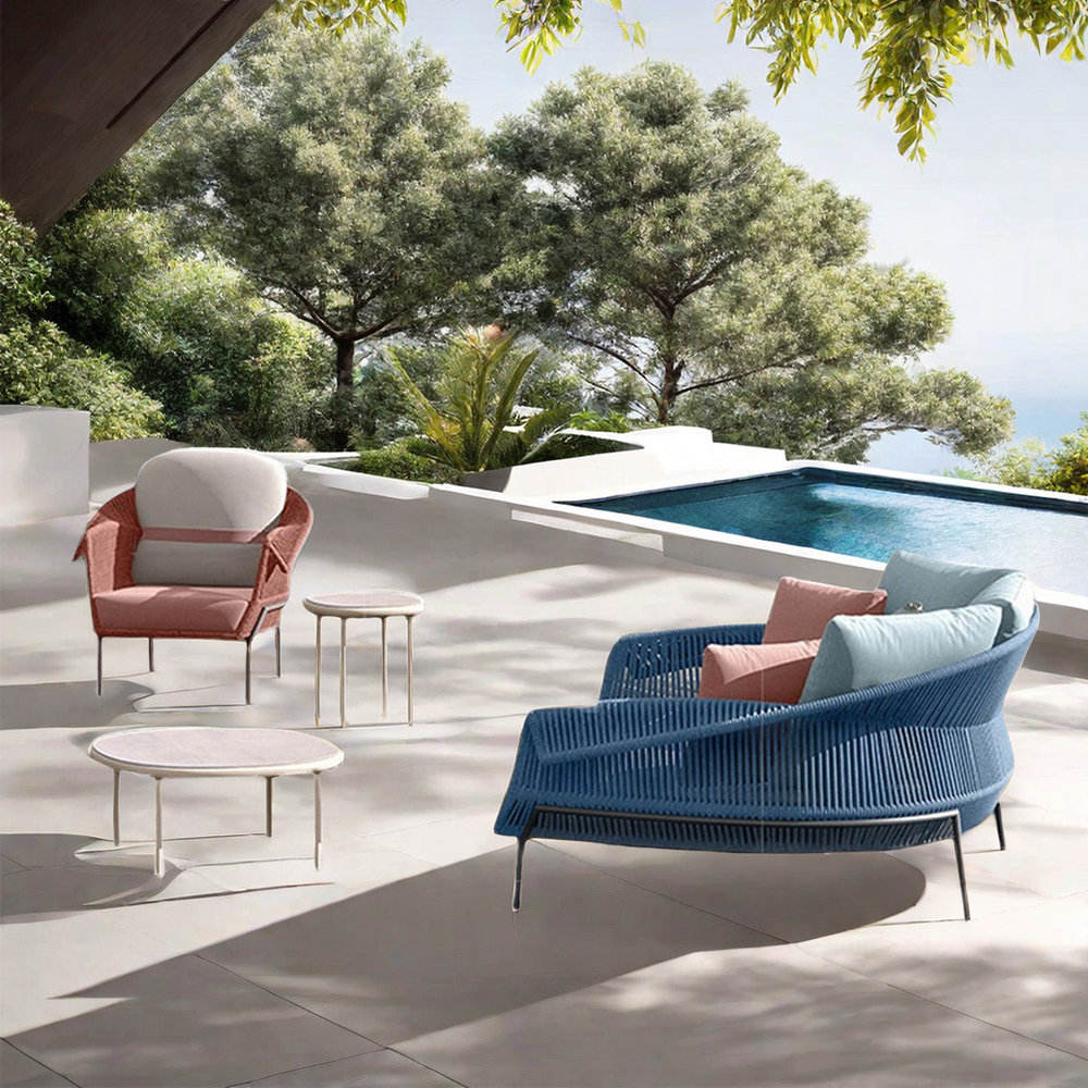 Elegant Home Furnishings.s Braided rope aluminum alloy patio sofa set ...