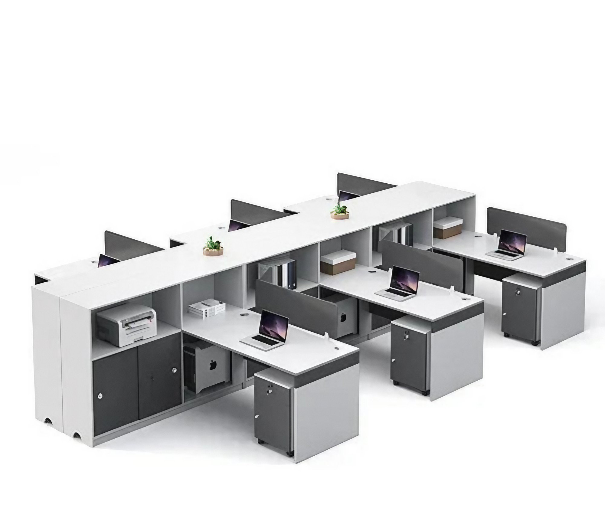Splendor Furniture Simplicity Modern Office Desks Employee Combination ...