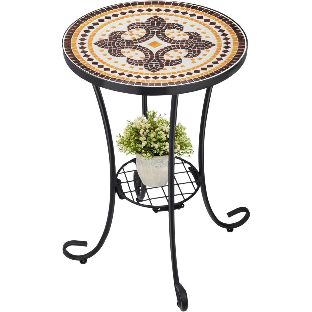 Charlton Home® Outdoor Side Table Mosaic Patio Table Accent Tables ...