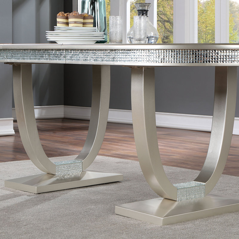 The Twillery Co.® Araujo 84" Width Wood Extendable Dining Table | Wayfair