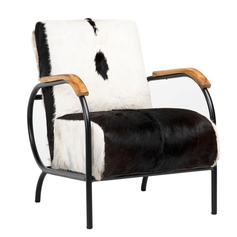 Dovetail Furniture Ebony Genuine Goat Hide Upholstered Occasional Chair ...