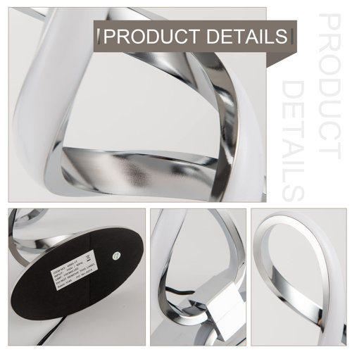 Orren Ellis Macy-Rose Spiral Led Table Lamp, Curved Led Desk Lamp ...