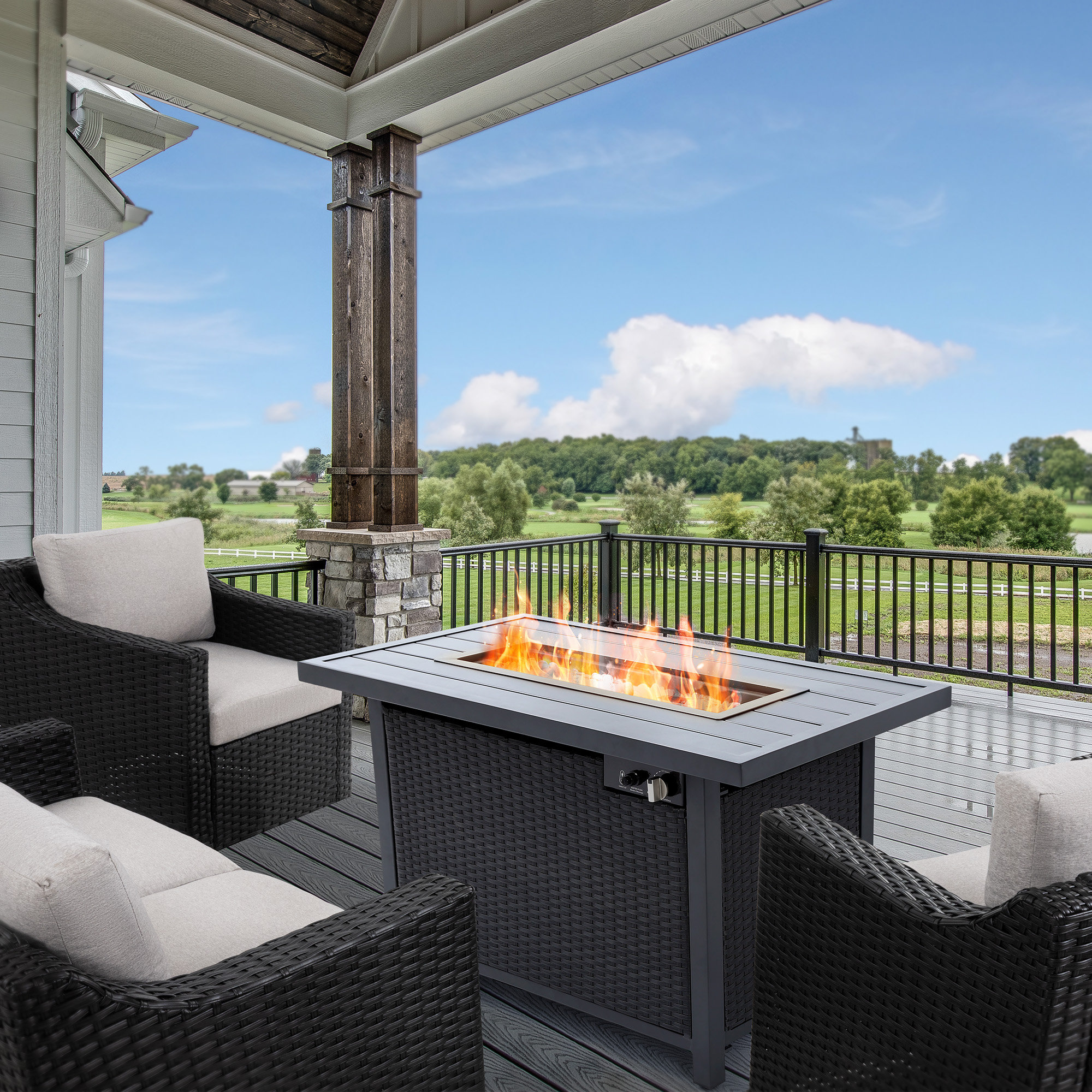 Happatio 42Inch 50000 Btu Propane Fire Pit (Black) & Reviews - Wayfair ...