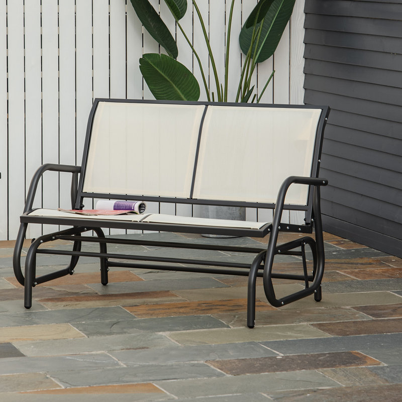 Latitude Run® Outdoor Arichabala Rocking Metal Bench & Reviews ...