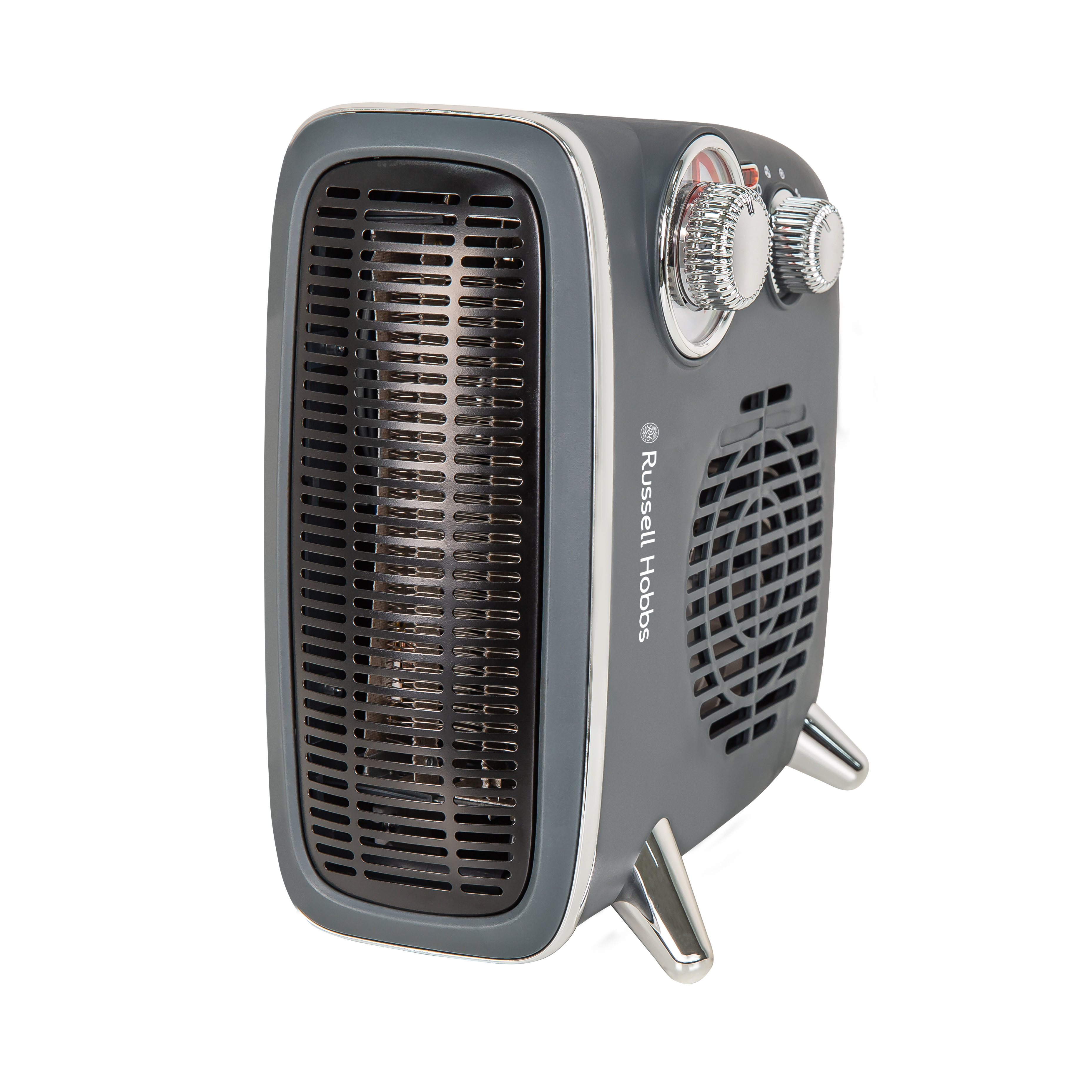 Russell Hobbs RHRETHFH1001G Upright & Flatbed Grey Retro Fan Heater ...