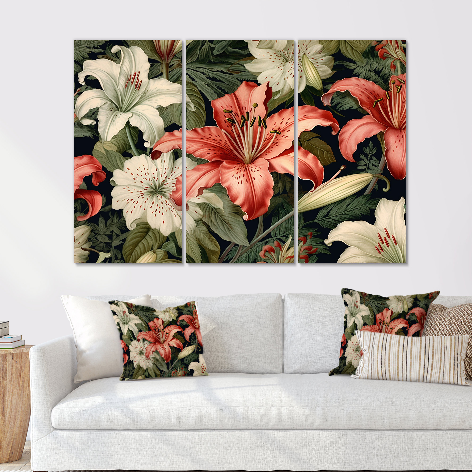 Red Barrel Studio® Soft Colors Lilies Collage II - Lily Canvas Art Set ...