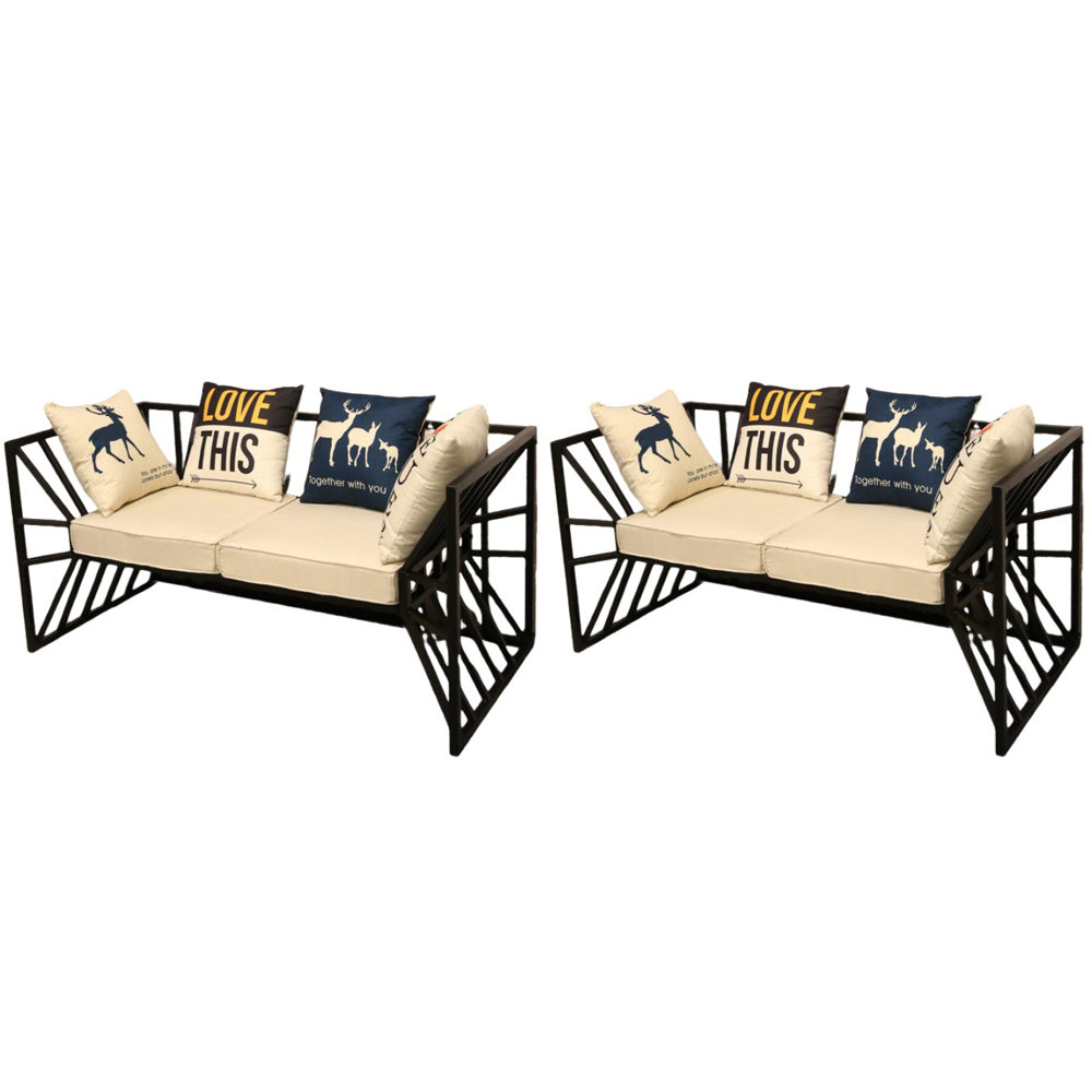 Canadian Linen Cafe Restaurant Bar Milk Tea shop Retro bench | Wayfair