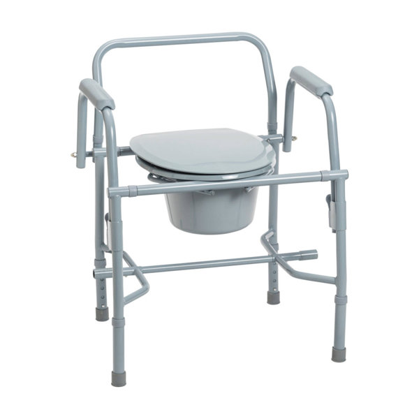 Drive Medical Steel Drop Arm Bedside Commode With Padded Arms | Wayfair