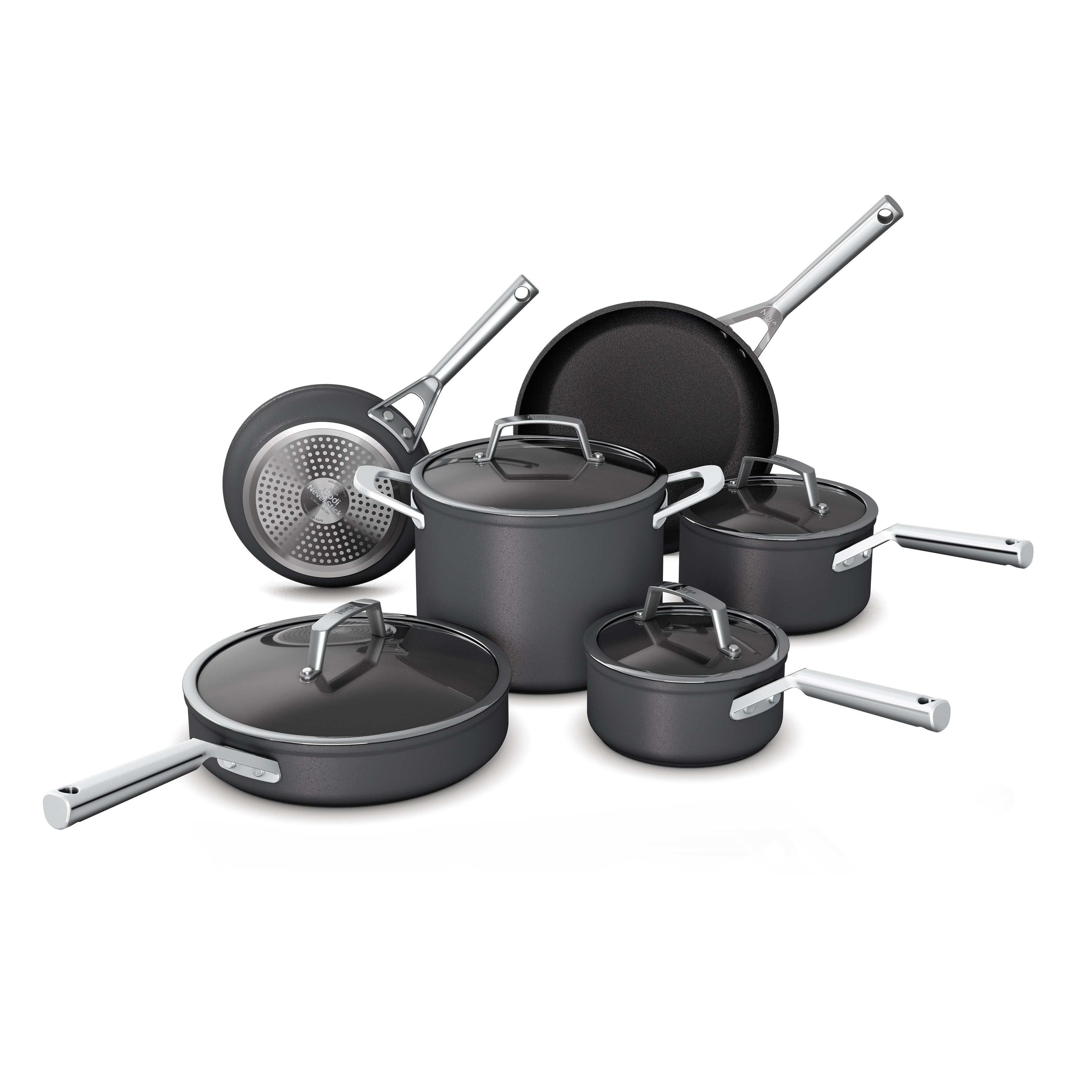 Ninja® Neverstick Premium 10-Piece Hard-Anodized Ceramic Non-Stick ...