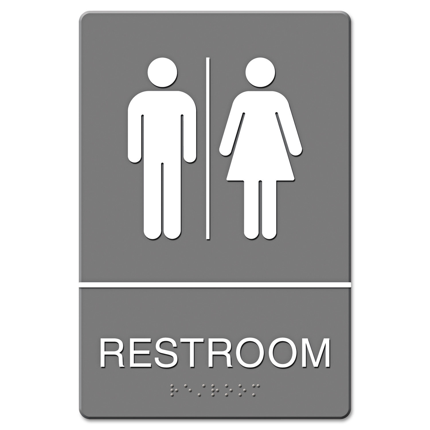 HEADLINE SIGN Restroom Symbol Tactile Graphic Men / Women ADA Sign in ...