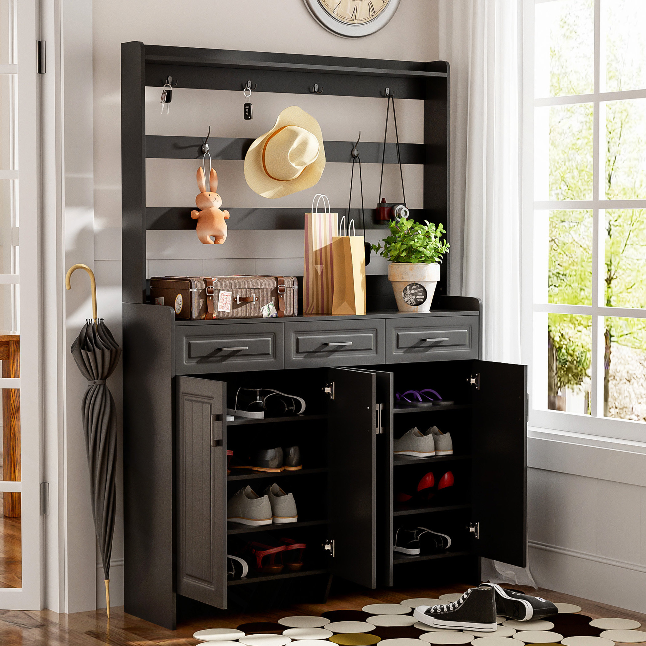 Ophelia & Co. Shoe Storage, 51.2"Minimalist Four-Door Shoe Cabinet With ...