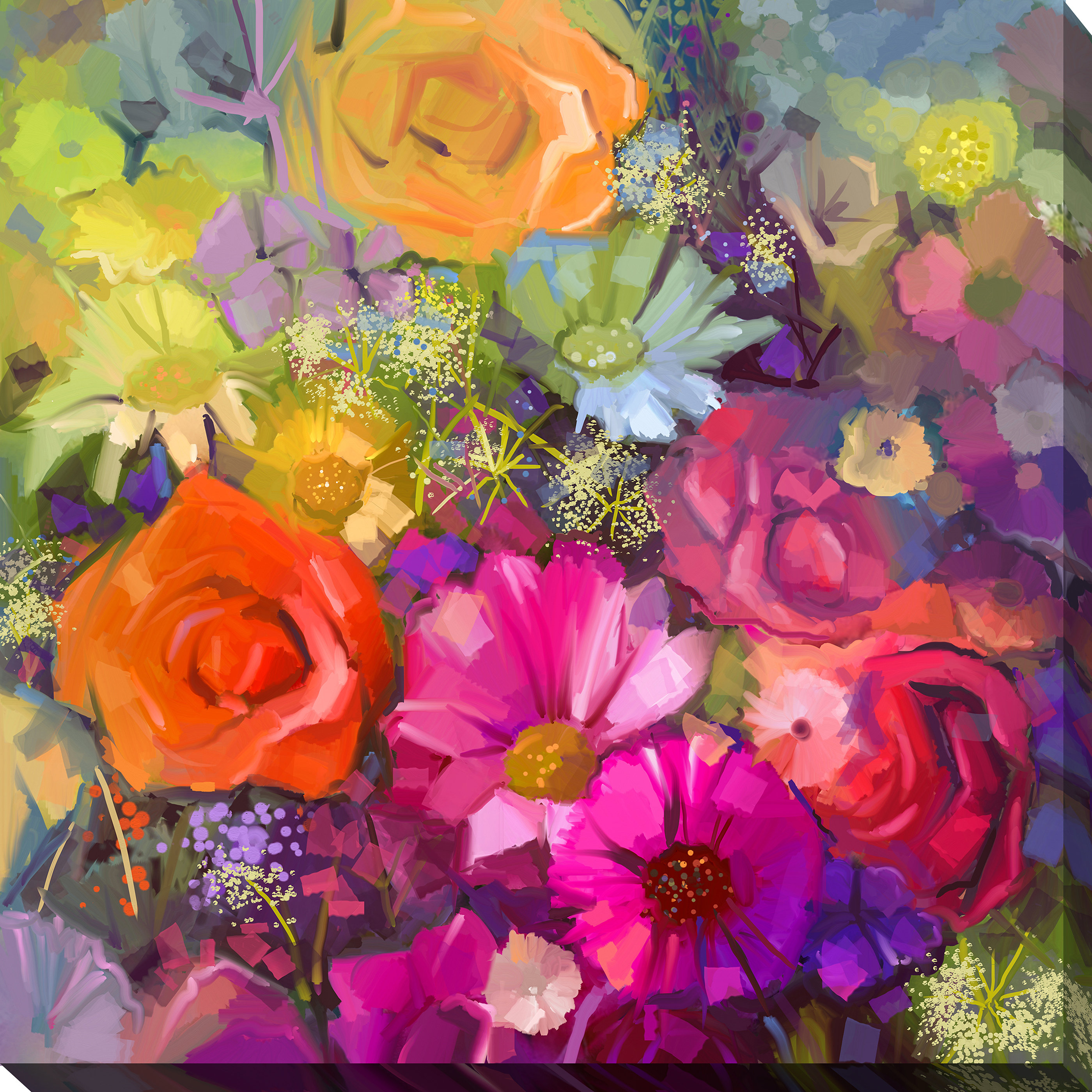Picture Perfect International 'Floral Frenzy' Painting Print on Wrapped ...