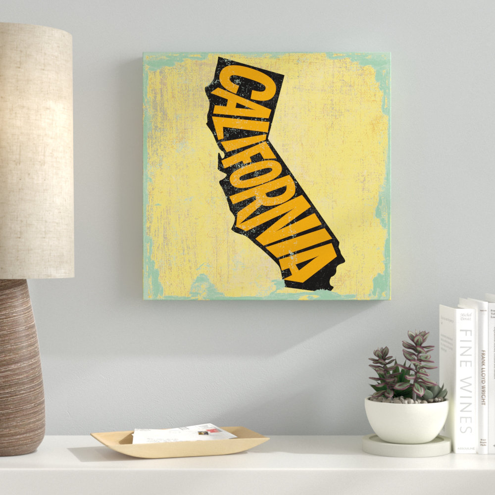 Ebern Designs 'California Word Map' Textual Art on Wrapped Canvas | Wayfair