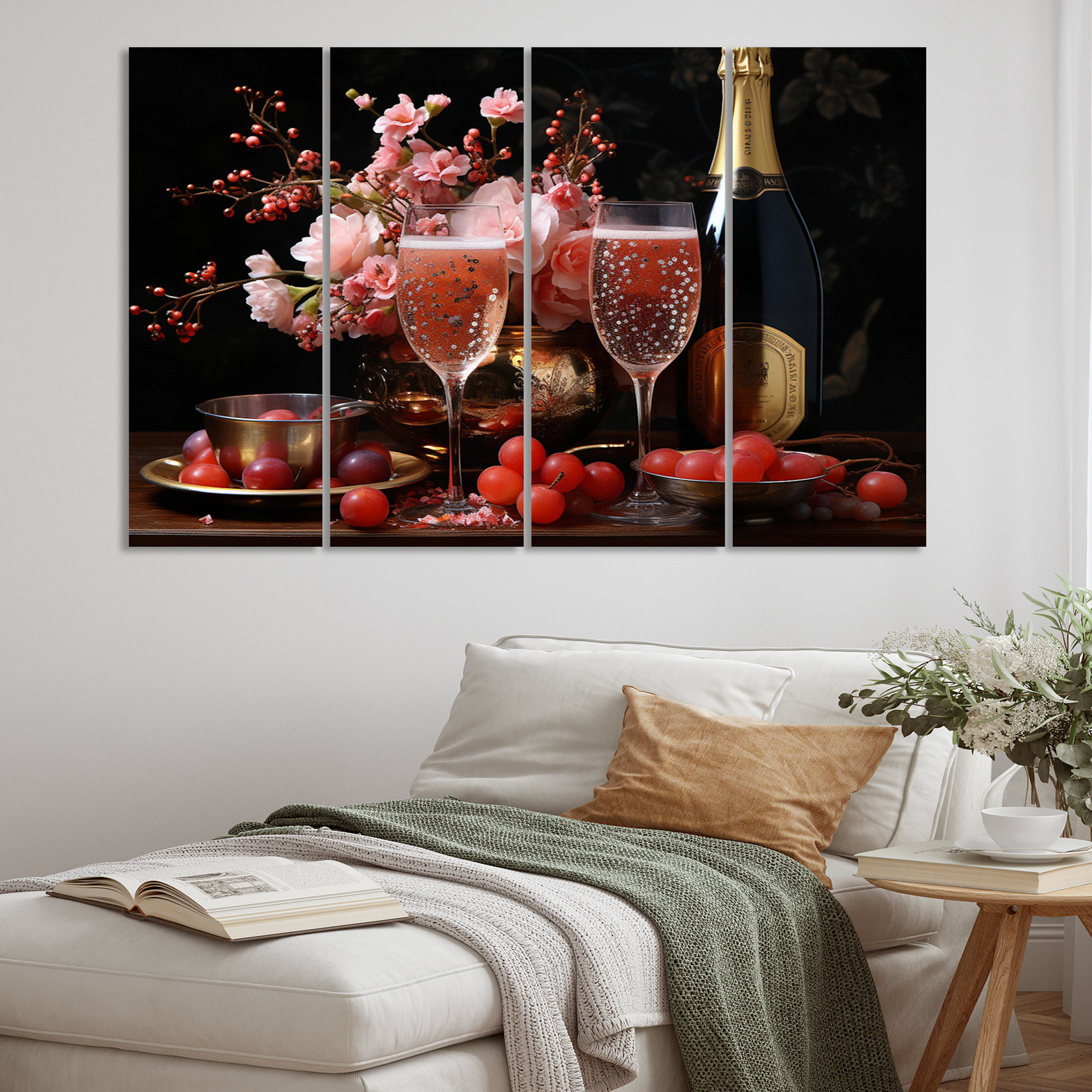 Red Barrel Studio Pink Bubbly Champagne IV - Wine & Champagne Metal Art ...