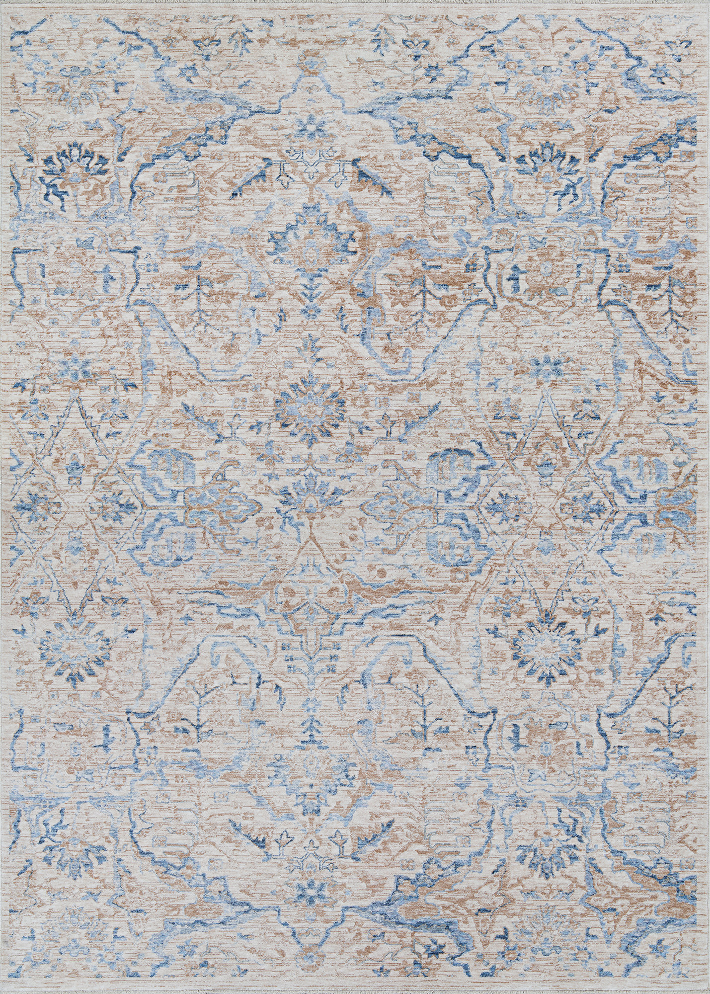 Bungalow Rose Lincolnia Floral Blue/Brown Area Rug | Wayfair