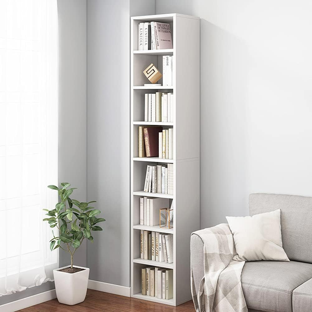 Latitude Run® Small Narrow Corner Bookcase - 71 Inches Tall Gap ...