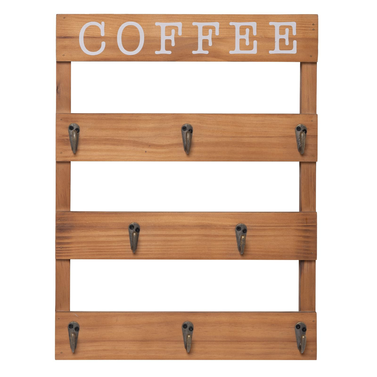 Latitude Run® Solid Wood Coffee Mug Holder Wall Mounted, Rustic Cup ...