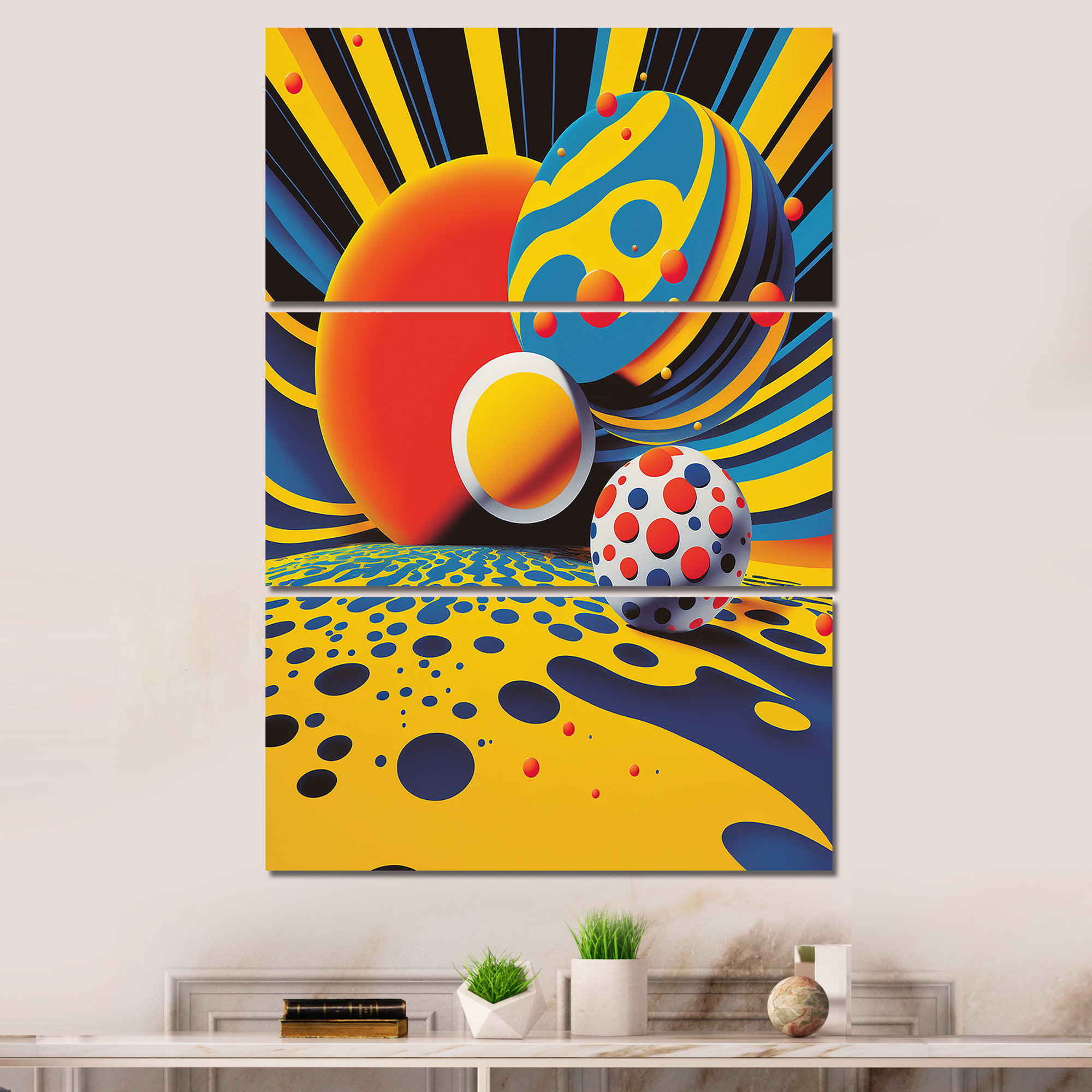 Orren Ellis Egypt Pop Colorful Spheres IV 3 Pieces | Wayfair