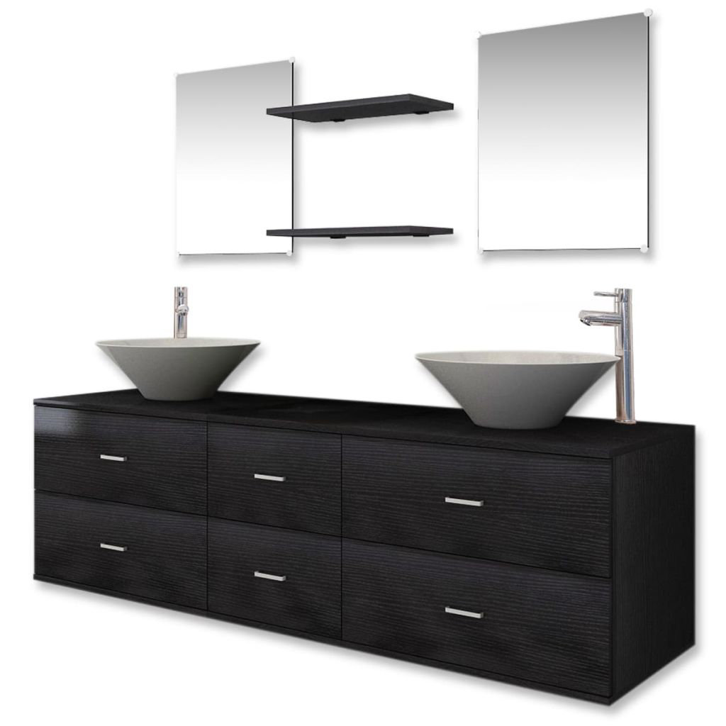 Belfry Bathroom Apollo 9-Piece Bathroom Furniture Set with Mirror ...