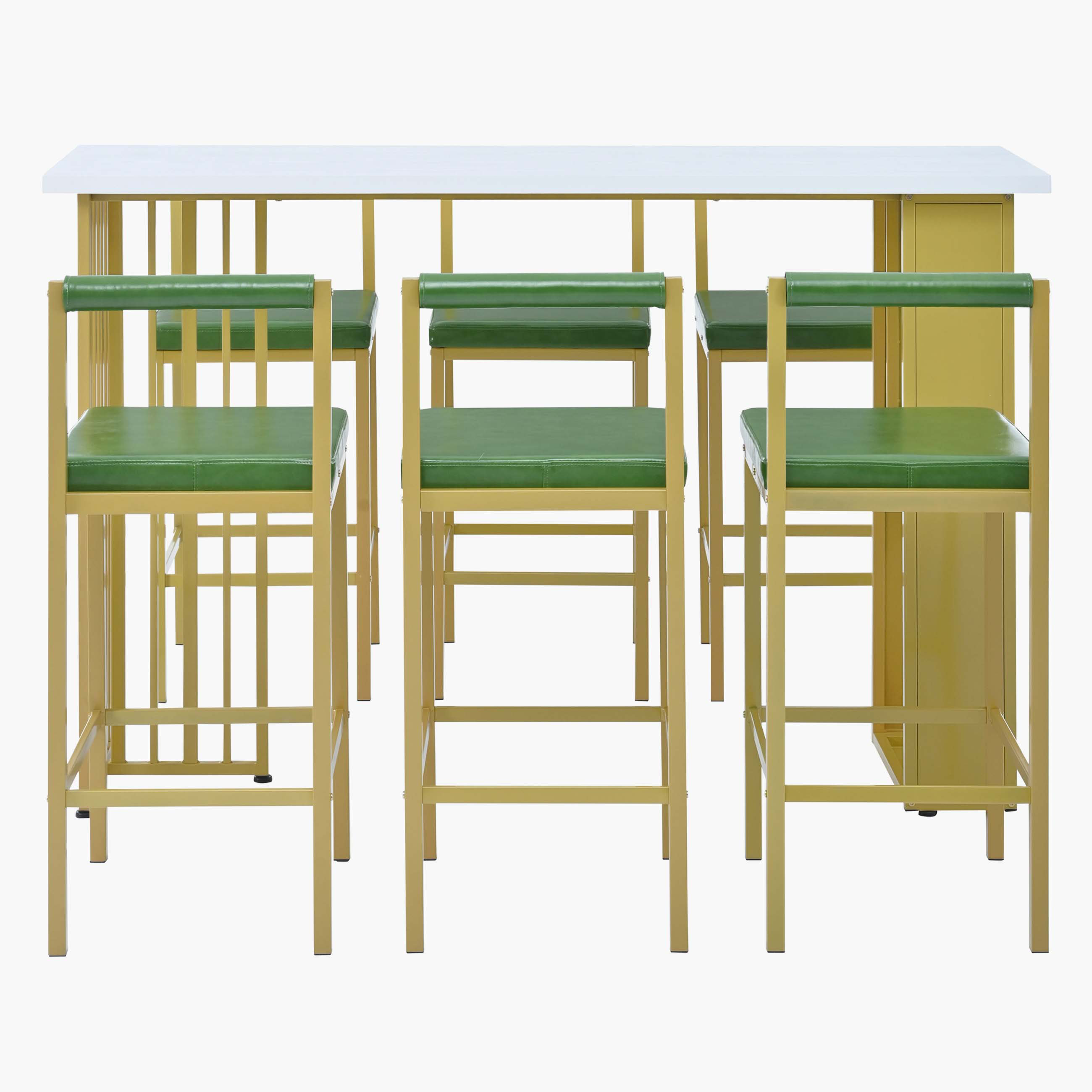 Mercer41 7-Piece Multi-Functional Modern Counter Height Dining Bar ...