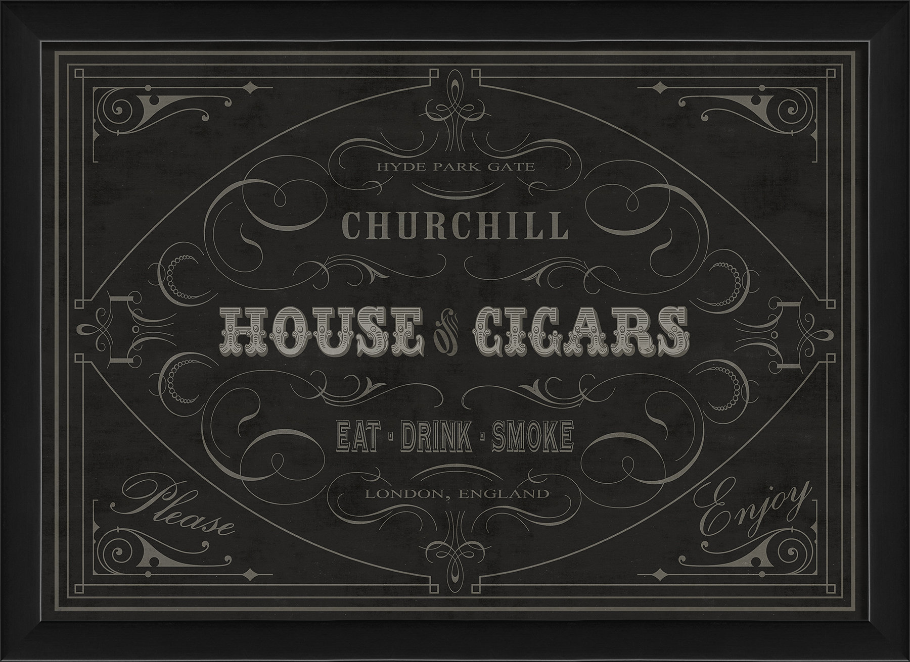 The Artwork Factory House of Cigars Cigar Sign Framed Vintage ...