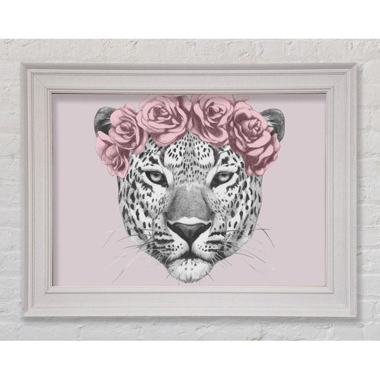 Happy Larry The Rose Head Leopard Framed Print | Wayfair.co.uk
