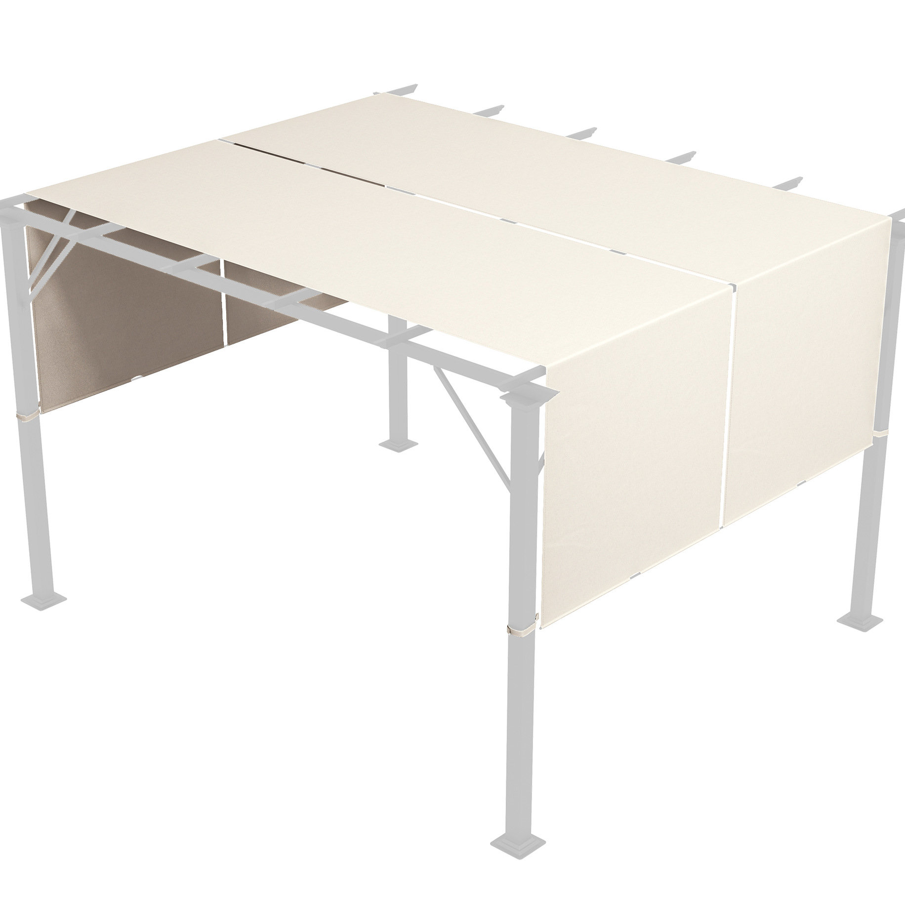 Latitude Run® 4 X 18Ft Pergola Canopy Replacement, Khaki Blocking Cover ...