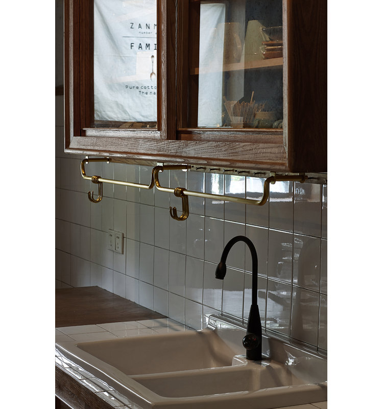 ALOTOFBRASSERA Rustic Solid Brass Kitchen Utensil Rail | Perigold
