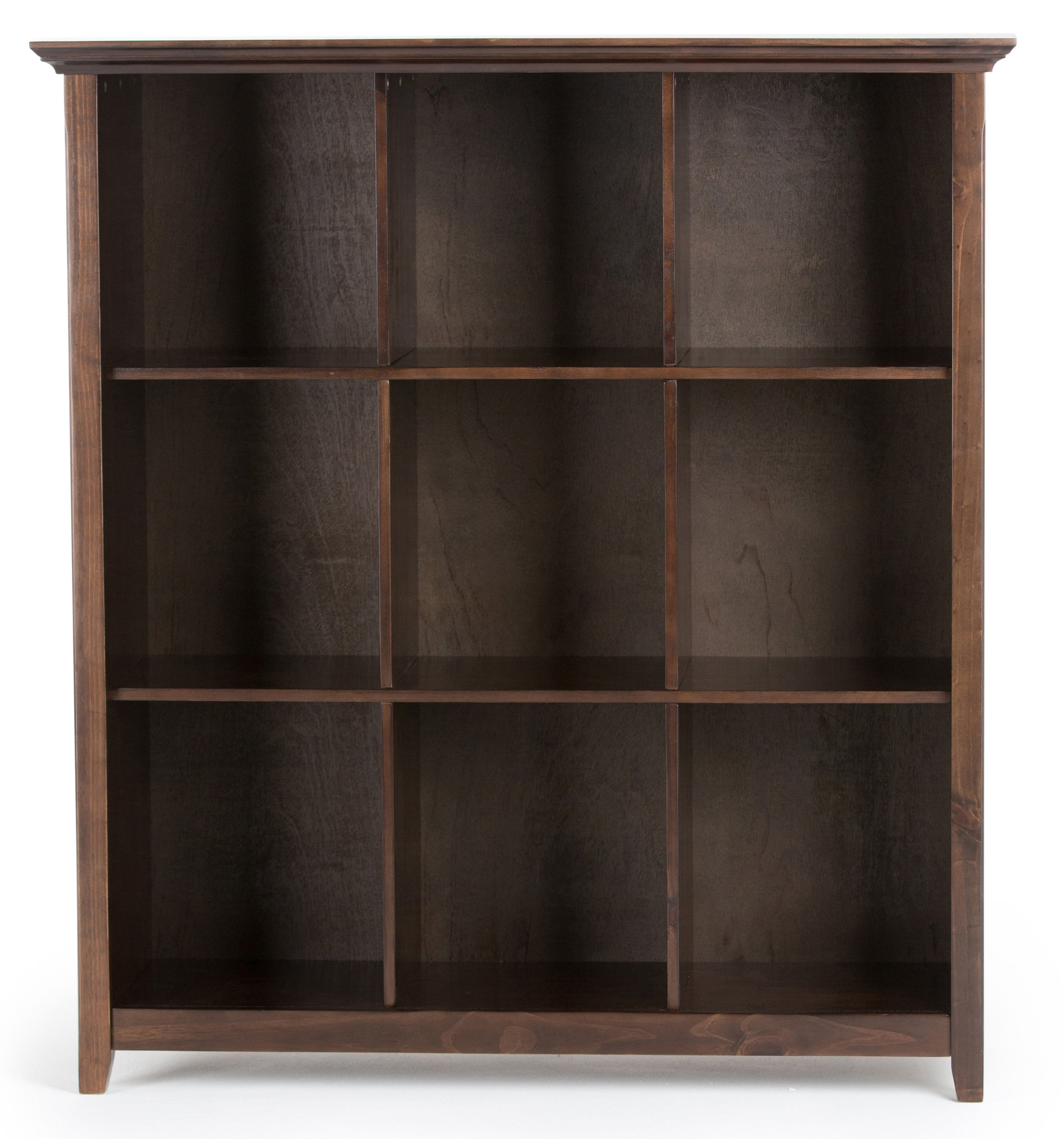 Simpli Home Acadian 44"W Solid Wood 9 Cube Storage Bookcase with Fixed ...