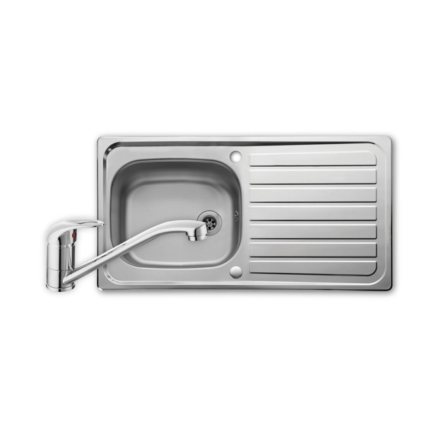 Leisure Sinks & Taps Lexin 950 x 508mm stainless steel inset sink with ...