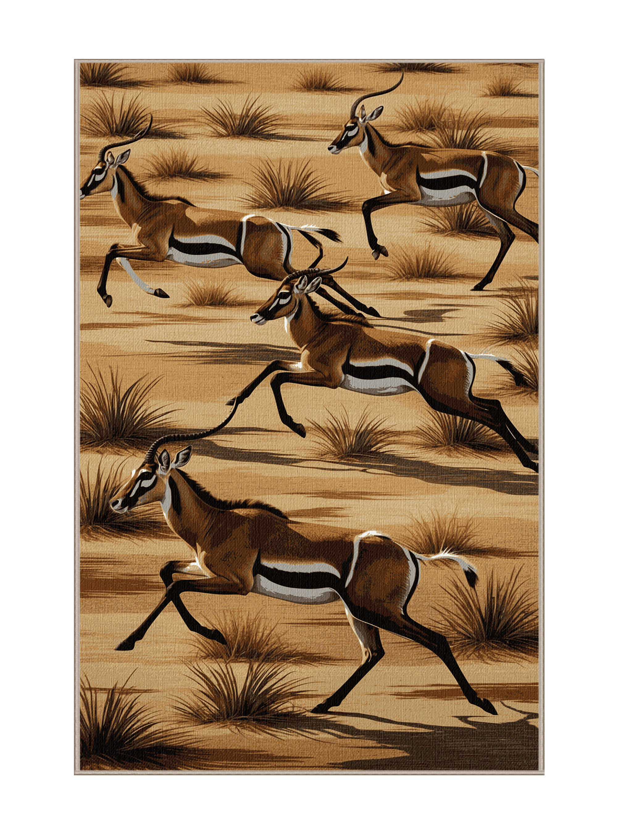 Foundry Select Washable Thomsons Gazelle Wildlife Area Rug | Wayfair