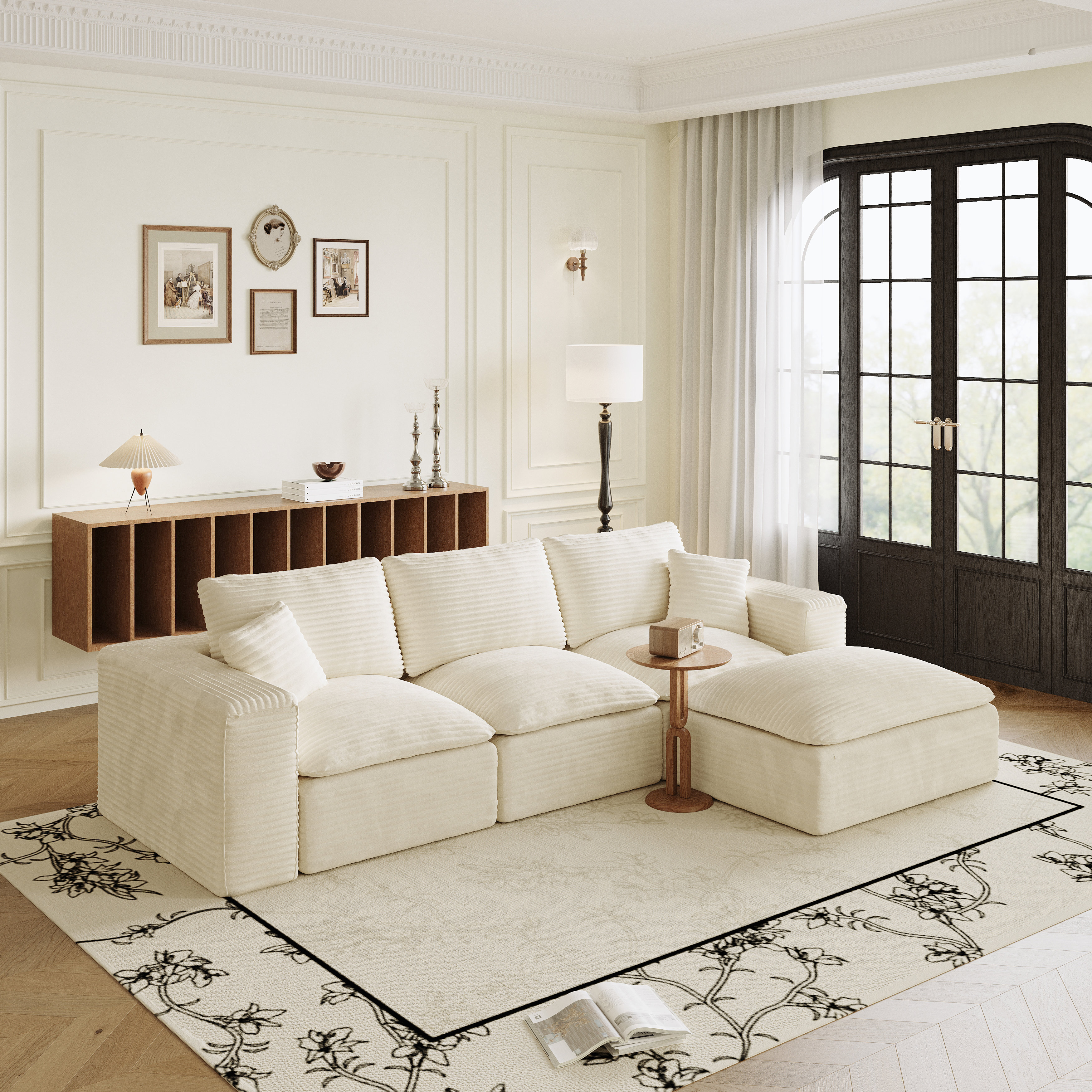 George Oliver Cloud Sectional Couch With L-Shape Chaise, Left-Right ...