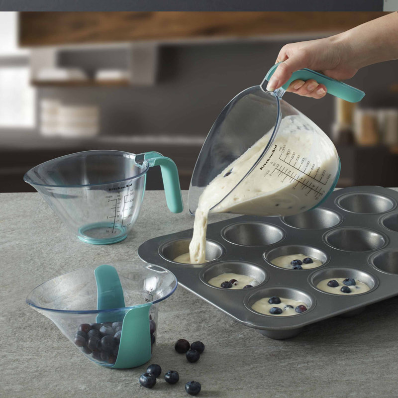 KitchenAid® Gourmet 3 Pieces Measuring Jugs, Aqua Sky & Reviews | Wayfair