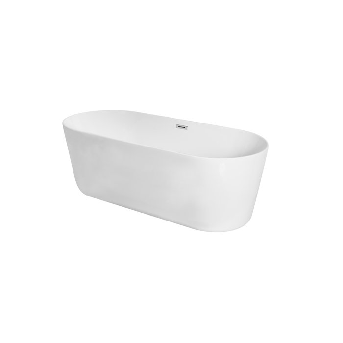 Ebern Designs Jakeil 71'' x 31.4'' Freestanding Soaking Acrylic Bathtub ...