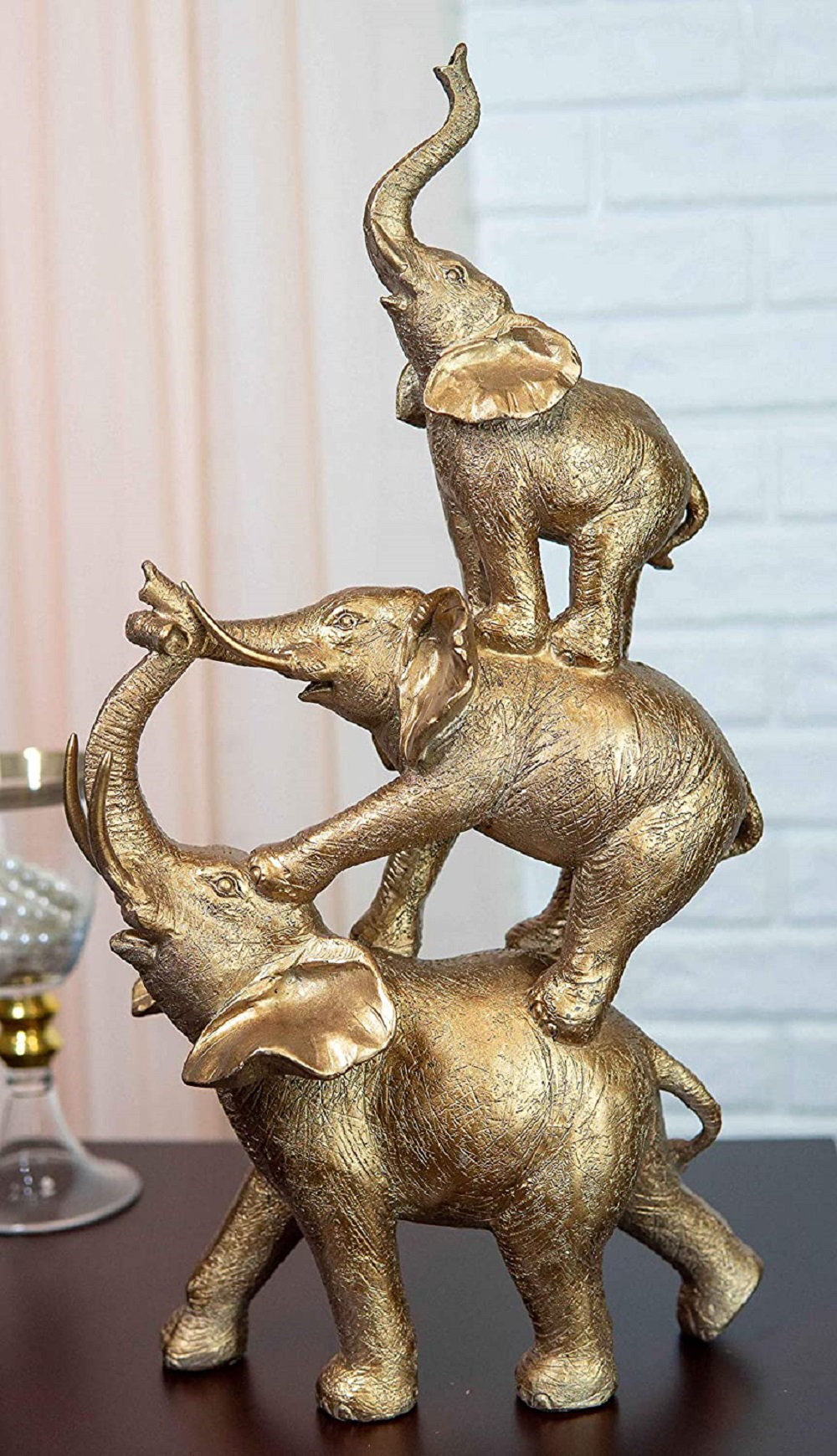 Bungalow Rose Ebros Golden Animal Totem Pole Stacked Balancing Circus ...