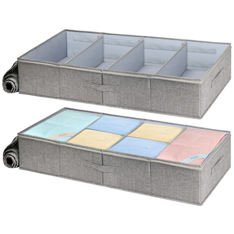 Latitude Run® Under Bed Storage Containers, 2 Pack Underbed Clothes ...
