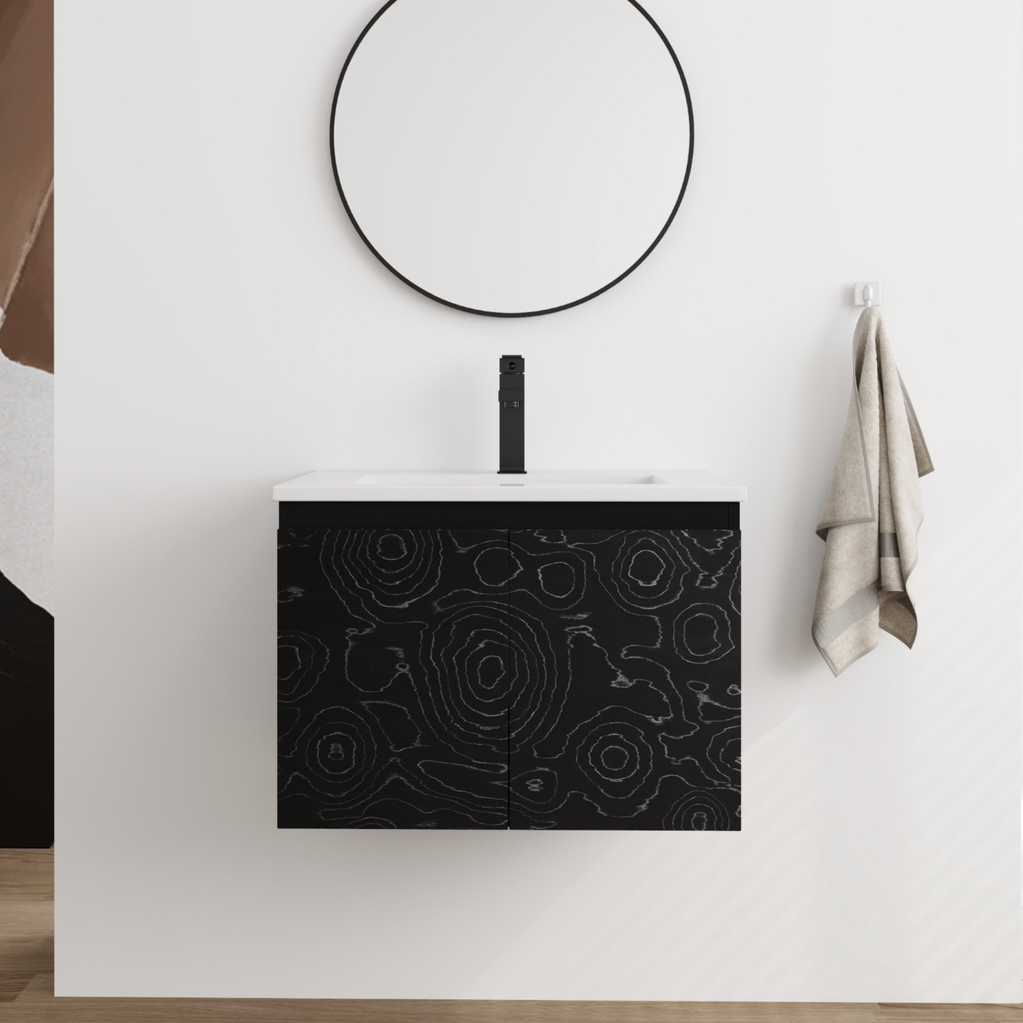Wrought Studio™ Guntor 24.34'' Single Bathroom Vanity with Ceramic Top ...