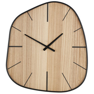Hokku Designs Cole And Grey Wooden Wavy Decorative Wall Clock With ...