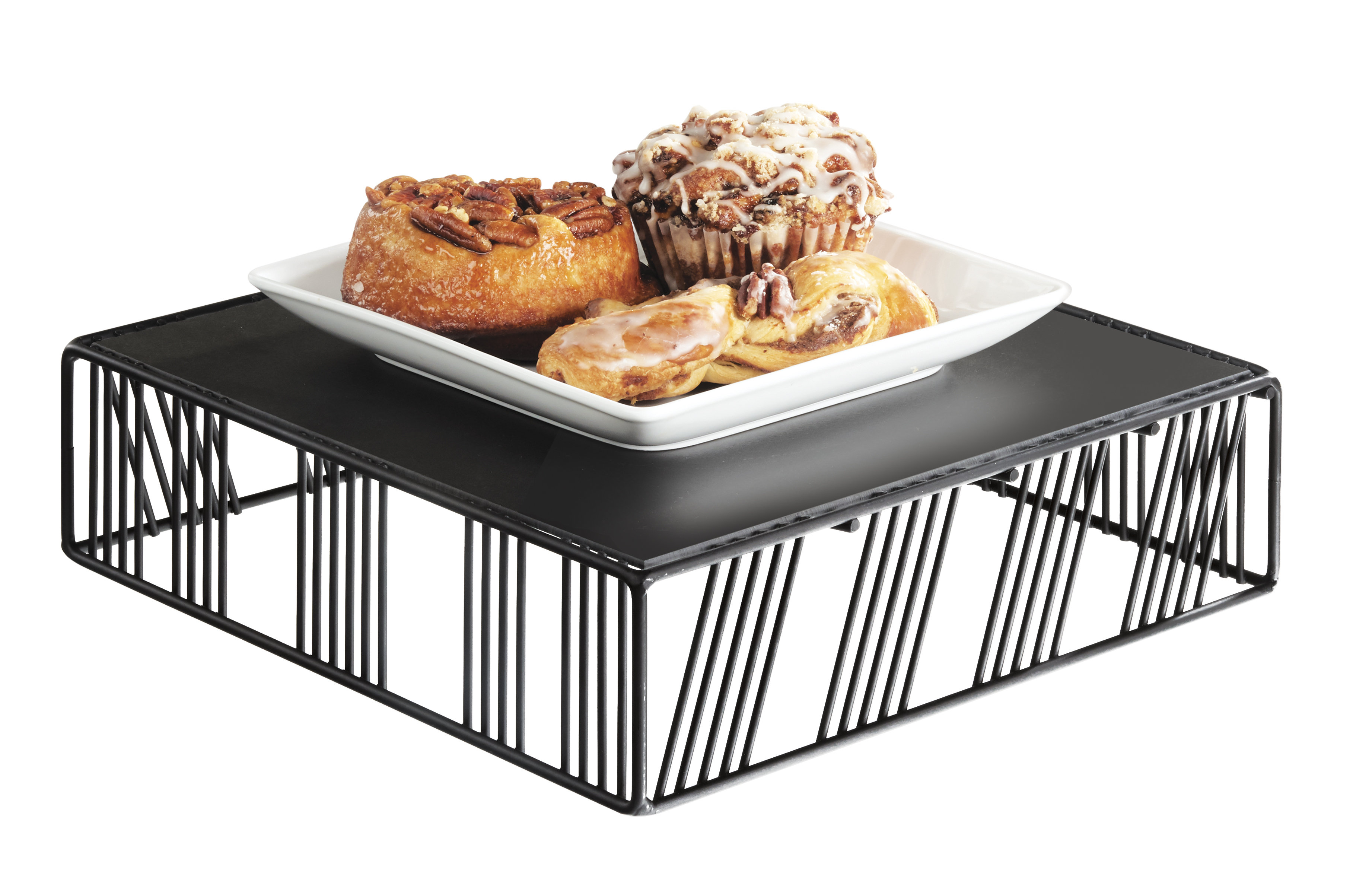 Cal-Mil Portland Black Square Metal Riser - 12" x 12" x 3 1/4" | Wayfair
