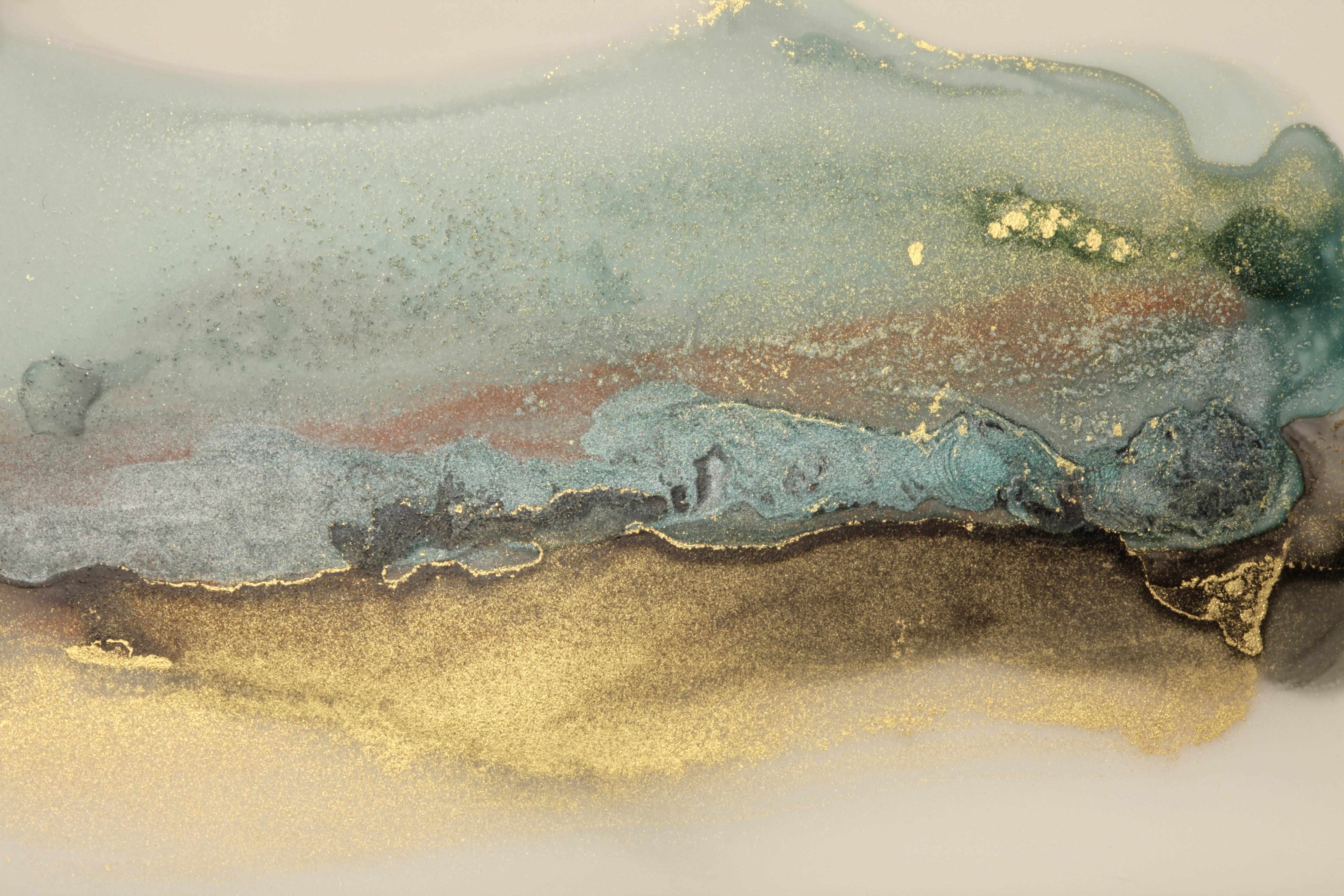 Everly Quinn Teniah Art Abstract Smoke Painting On Canvas by Rudchenko ...