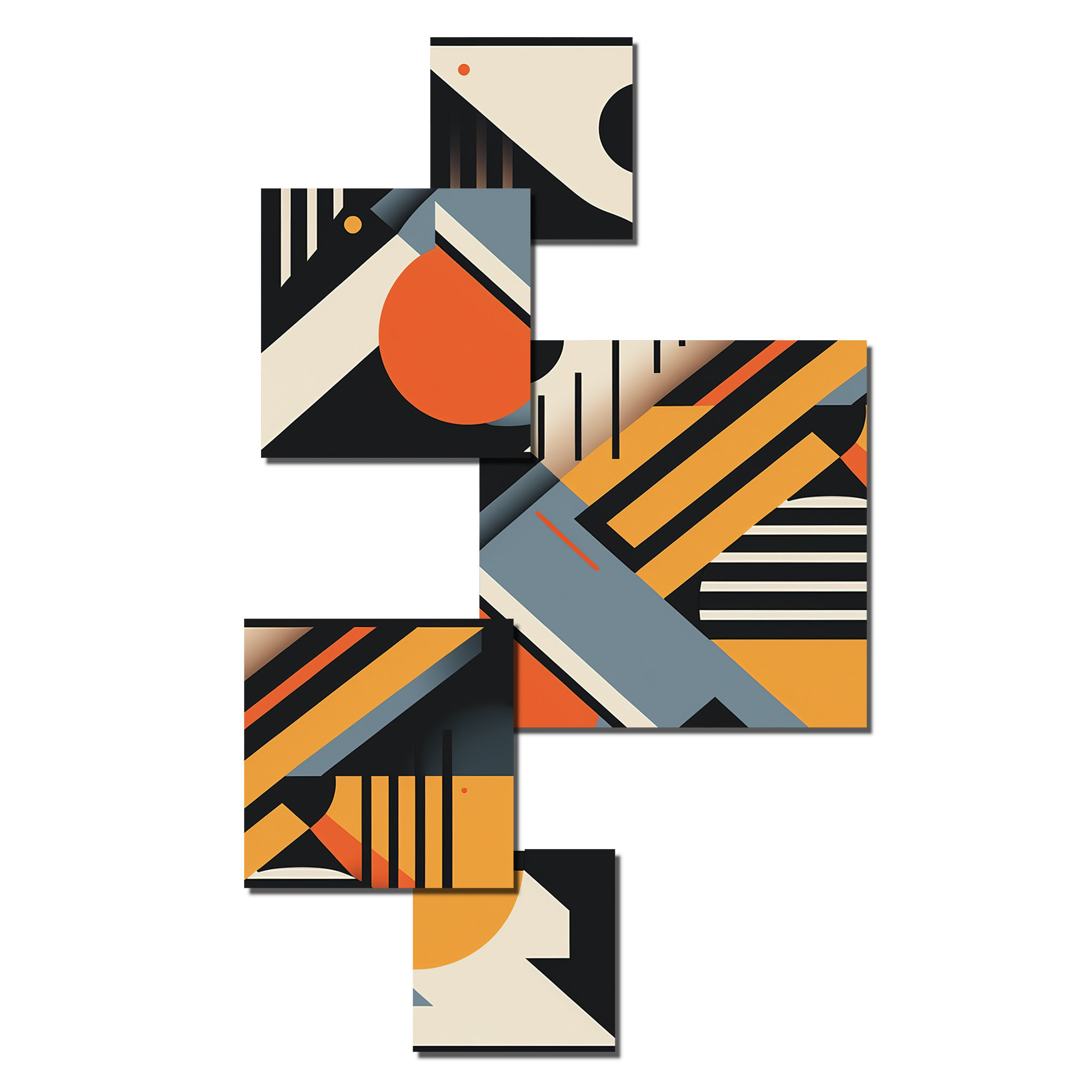 Orren Ellis " Graphic Retro Compositions I " 5 - Pieces - Wayfair Canada