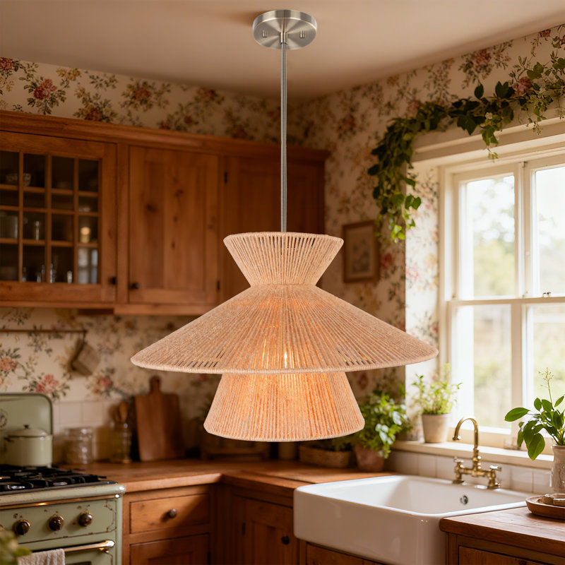 Bay Isle Home™ Auddis 1-Light Rattan Pendant & Reviews | Wayfair