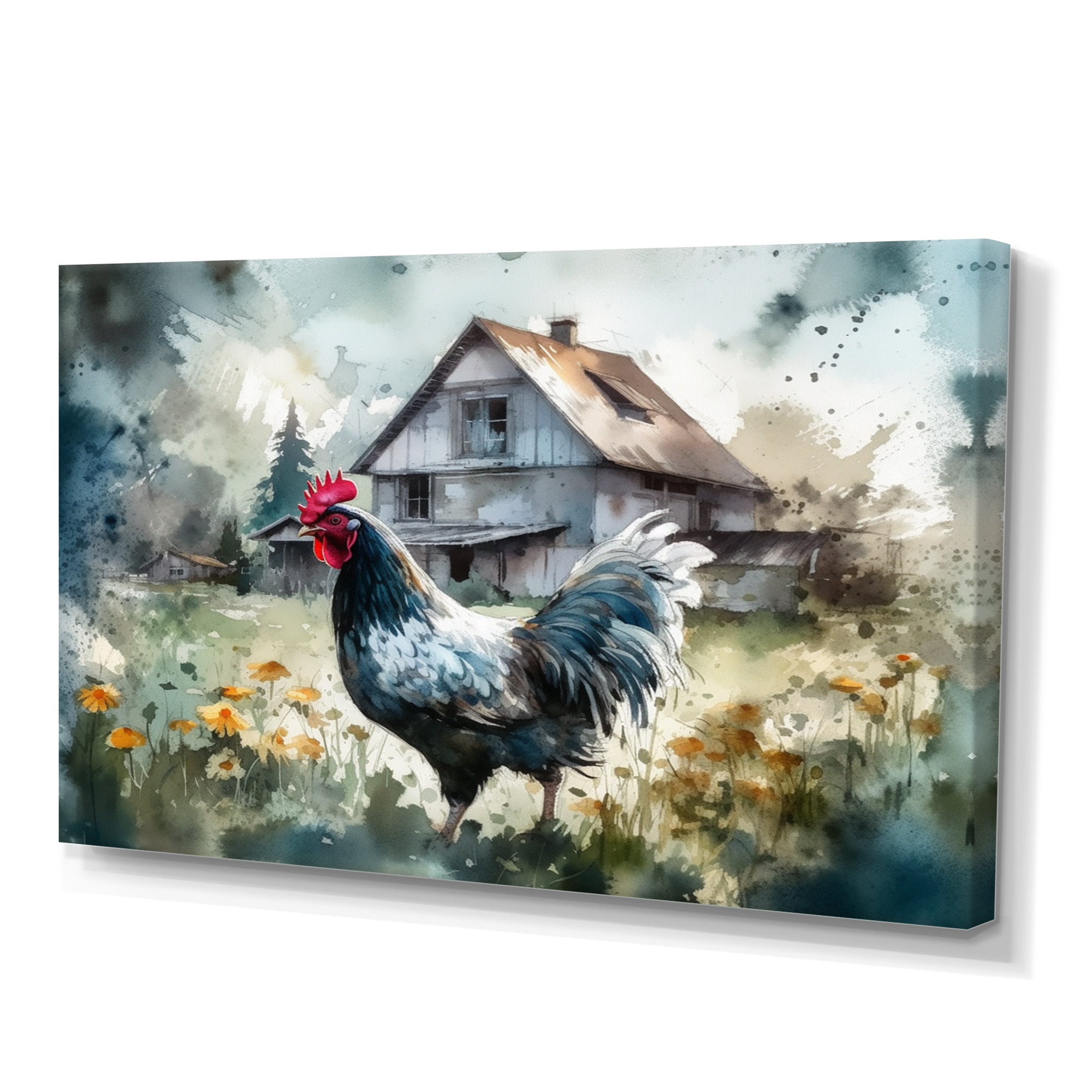August Grove Rooster On A Farm II On Canvas Print - Wayfair Canada