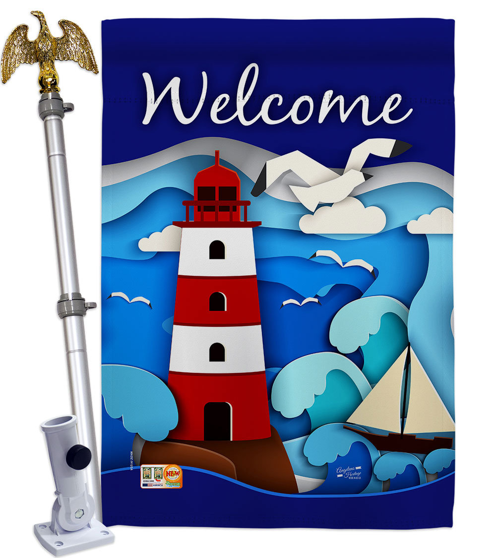 Angeleno Heritage Welcome Red Lighthouse House Flag Set Nautical ...