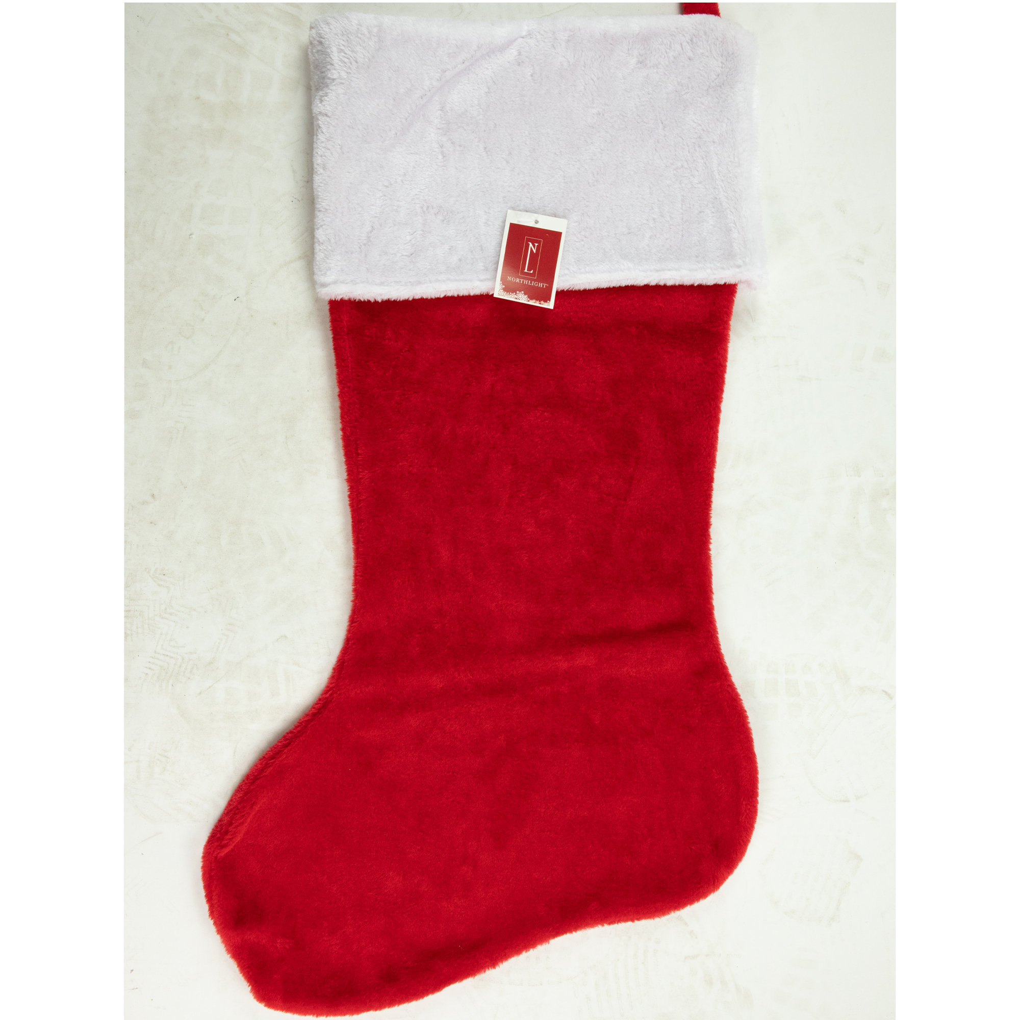 Northlight Seasonal 50" Jumbo Red Velvet Plush Christmas Stocking with ...
