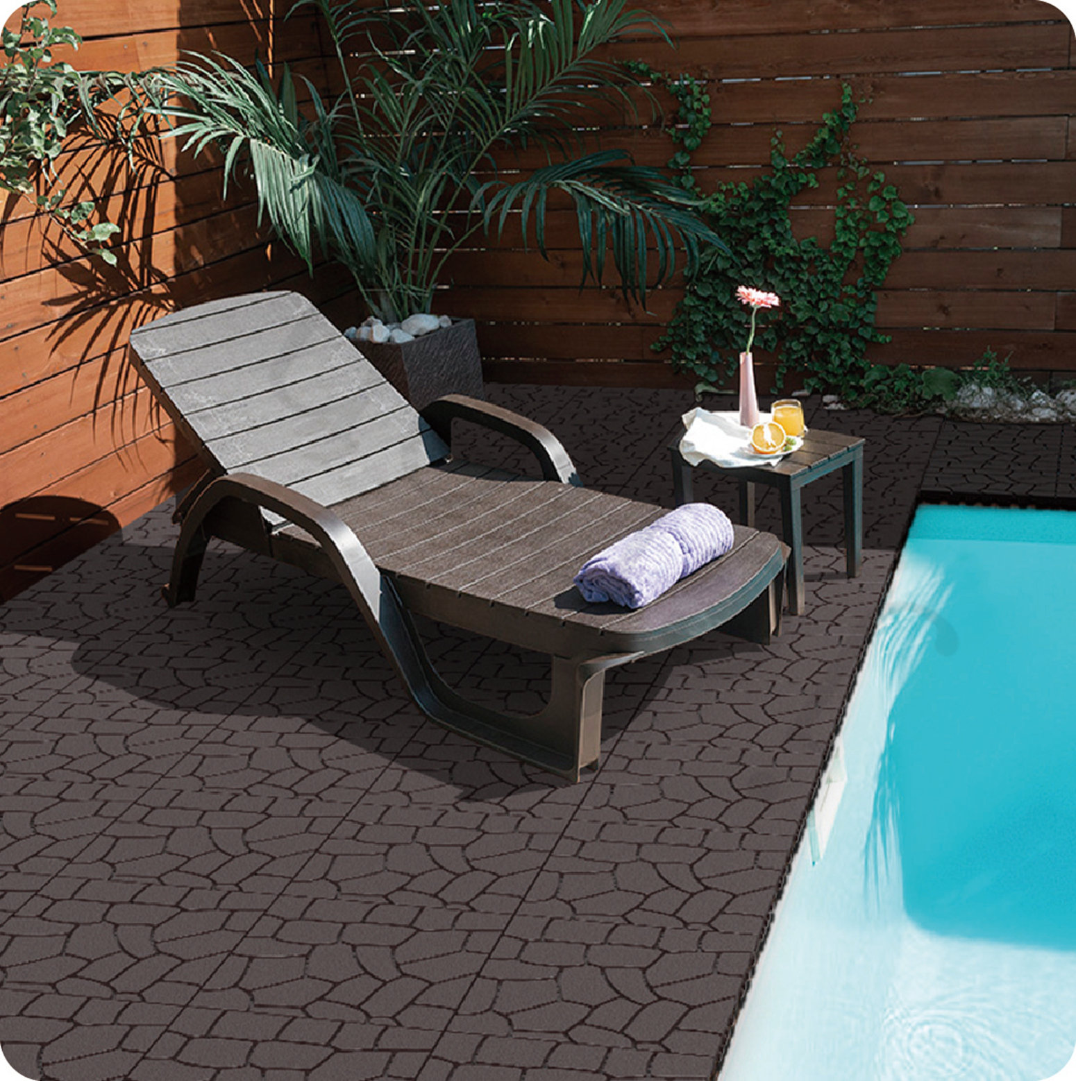 Wateday New Stone texture 12" Patio Deck Tiles, DIY Module Interlocking ...